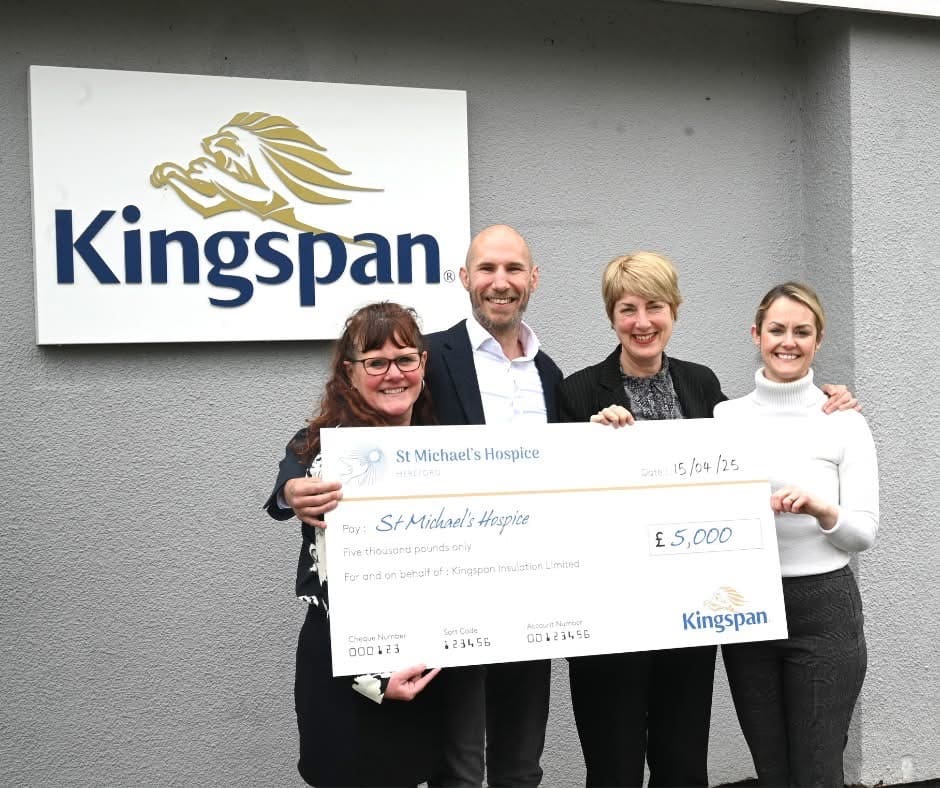 COMMUNITY | Kingspan donates £5,000 to St Michael’s Hospice in honour ...